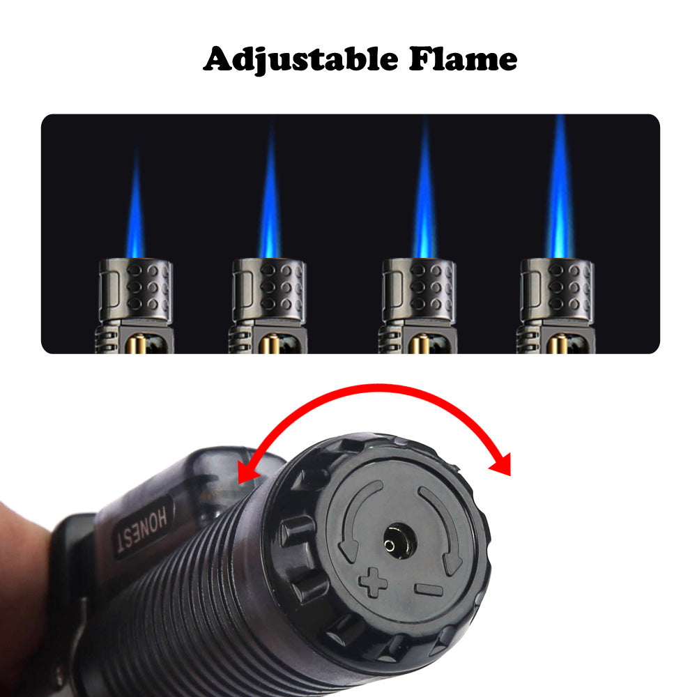 HONEST Torch Lighters , Jet Flame Lighter with Transparent Gas Tank,Re ...