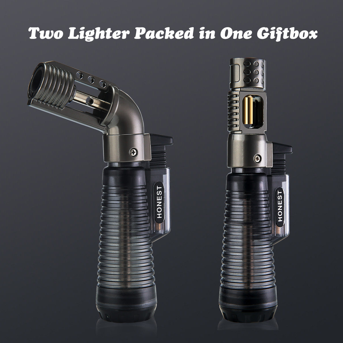HONEST Torch Lighters , Jet Flame Lighter with Transparent Gas Tank,Re ...
